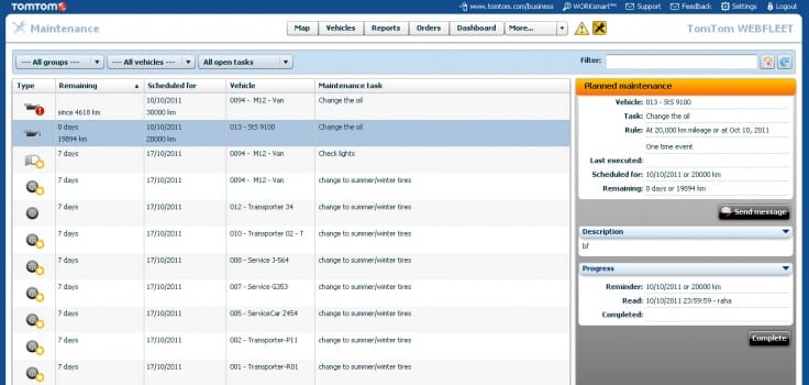 Onderhoudsplanning in TomTom Webfleet • TTM.nl